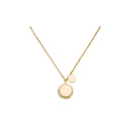 Paul Valentine Engraving Sparkling Necklace 14K Gold Plated