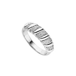 Paul Valentine Sparkle Twisted Ring Silver