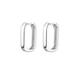 Paul Valentine Rectangle Hoops Silver
