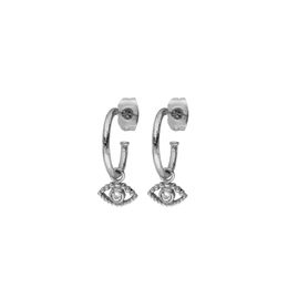 Evil Eye Hoops Silver