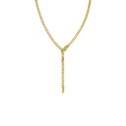 Paul Valentine Link Pavé Y-Necklace 14K Gold Plated