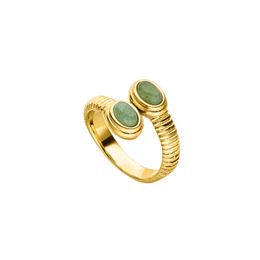 Paul Valentine Aventurine Ring 14K Gold Plated