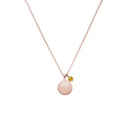 Paul Valentine Birthstone November Necklace 14K Rose Gold Plated