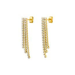 Paul Valentine Brilliant Earrings 14K Gold Plated