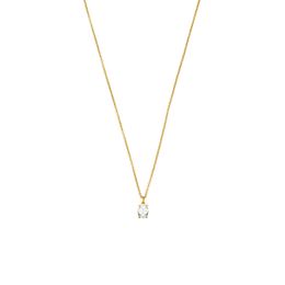 Paul Valentine Brilliant Oval Necklace 14K Gold Plated
