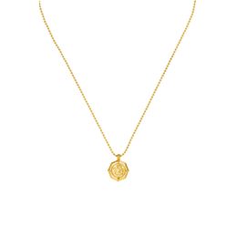 Paul Valentine Angel Coin Necklace 14K Gold Plated