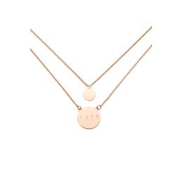 Double Coin Necklace Rose Gold