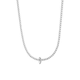 Paul Valentine Teardrop Curb Necklace Silver