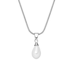 Paul Valentine Teardrop Pearl Necklace Silver