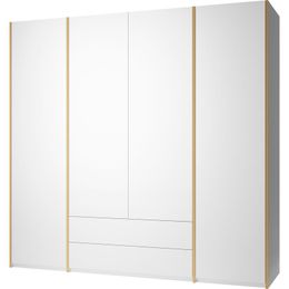 Müllermöbel MÜLLER SMALL LIVING Drehtürenschrank »Modular Plus Variante 5«, inklusive 2 Schubladen im mittleren Bereich weiß weiß/birke