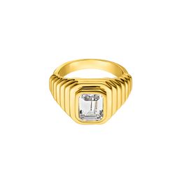 Paul Valentine Emerald Ring White 14K Gold Plated