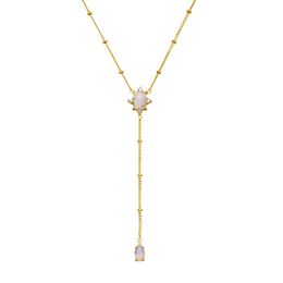 Paul Valentine Moonstone Intuition Y-Necklace 14K Gold Plated