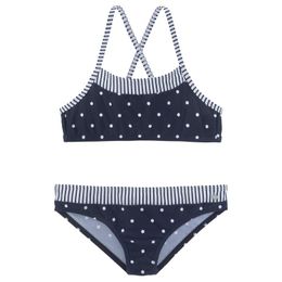 s.Oliver Bustier-Bikini »Audrey Kids« im Punkte-Streifen-Mix marine-weiß 122/128 - N-Gr N-Gr 122/128 Mit maritinem Mustermix