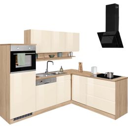 HELD MÖBEL HELD MÖBEL Küche »Virginia«, Stellbreite 230/190 cm, ohne E-Geräte beige Eiche sonoma + Eiche sonoma + creme Hochglanz + creme Hochglanz