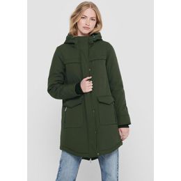 Only Kurzmantel »ONLMAASTRICHT PARKA JACKET« olivgrün M (38) M (38) Cooler Parka mit Zipper am Rücken von Only