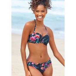Sunseeker Bikini-Hose »Modern« mit Umschagbund marine-bedruckt 38 - N-Gr N-Gr 38 Mit modernem Blumenprint