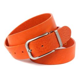 Anthoni Crown Herren Lederg&uuml;rtel Pflanzlich gegerbter Vollrindlederg&uuml;rtel orange