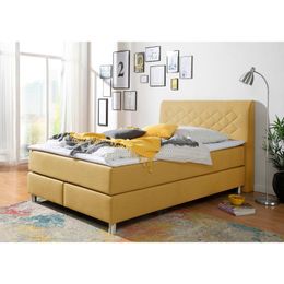 Inosign Boxspringbett »Parla« incl. Topper, 4 Farben in 4 Breiten, 2 Härtegraden, 3 Matratzenarten curry