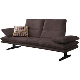 W.Schillig 2-Sitzer &raquo;broadway&laquo; Sitztiefenverstellung, Kopfteil- & Seitenteilverstellung, Breite 216cm braun Stoff S37 (100% Polyester): Luxus-