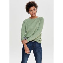 Only Rundhalspullover »ONLLESLY KINGS« in melierter Optik col. basil melange S S Schlichter Pulli in melierter Optik von Only