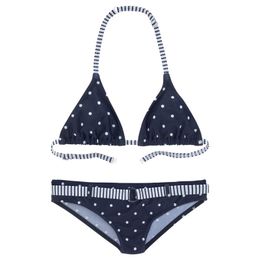 s.Oliver Triangel-Bikini »Audrey Kids«, im Punkte-Streifen-Mix marine-weiß 122/128 - N-Gr N-Gr 122/128 Mit maritinem Mustermix