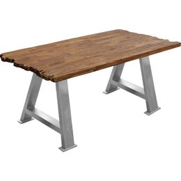 Sit Esstisch »Tops&Tables« aus recyceltem Altholz silber + silber + Natur