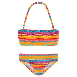 Buffalo Bandeau-Bikini »Lux Kids« mit abstraktem Druck gelb 122/128 - N-Gr N-Gr 122/128 Im coolen Design