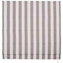 Liedeco Raffrollo mit Klettband freih&auml;ngend hellbraun/wei&szlig; Obermaterial: 100% Polyester 190 cm