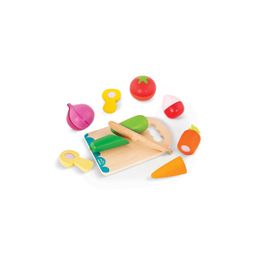 B.TOYS B. Chop 'n' Play - Holz-Gemüse mit Klettverbindung inkl. Schneidebrett 14-teilig