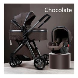 TPFLiving Kombi-Kinderwagen 3in1 Set - Modell 1 Stoff - Grau