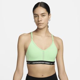 Nike Indy gepolsterter Sport-BH mit leichtem Halt und V-Ausschnitt für Damen - Grün