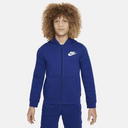 Nike Sportswear Hoodie mit durchgehendem Reißverschluss und Grafikdetail für ältere Kinder (Jungen) - Blau