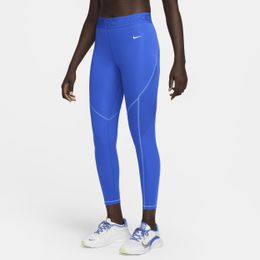 Nike Pro 7/8-Leggings mit mittelhohem Bund und Taschen für Damen - Blau
