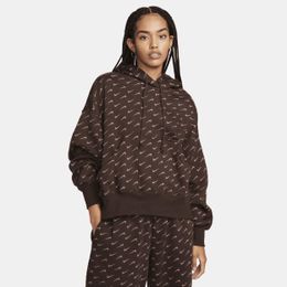 Nike Sportswear Phoenix Fleece überextragroßer Hoodie mit Print für Damen - Braun