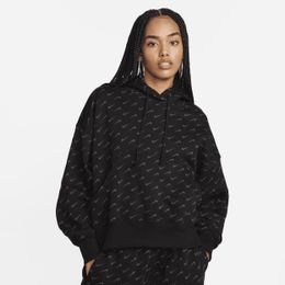 Nike Sportswear Phoenix Fleece überextragroßer Hoodie mit Print für Damen - Schwarz