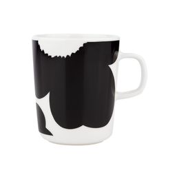 Marimekko - Oiva Iso Unikko Becher mit Henkel 250 ml, weiß / schwarz (60th Anniversary Collection)