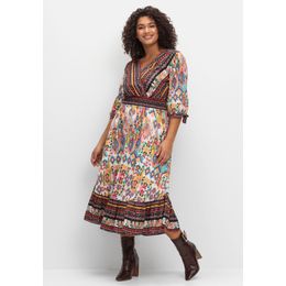 sheego by Joe Browns Große Größen: Maxikleid im Boho-Stil, mit Bordürendruck, offwhite gemustert, Gr.42