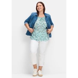 sheego Große Größen: 7/8-Jeans mit Schlupfbund und Knöpfen am Saum, white Denim, Gr.42