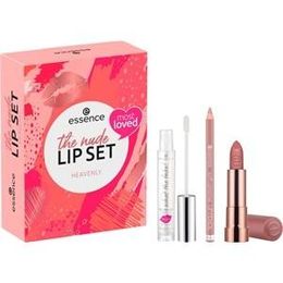 Essence Lippen Lippenstift The Nude Lip Set heavenly Hydrating Nude Lipstick 302 HEAVENLY 3,5 g + Soft & Precise LIP PENCIL 302 Heavenly 0,78 g + What The Fake! PLUMPING LIP FILLER 01 Oh My Plump! 4,2 ml