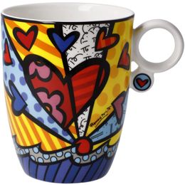 Goebel Tasse Britto, Porzellan, Pop Art, Künstlertasse, Fine Bone China, Romero Britto - A New Day, bunt