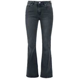 Urban Classics Ladies High Waist Flared Denim Pants Jeans schwarz in W27L30