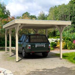 Skan Holz Einzelcarport SKANHOLZ "Spessart" Carports Gr. H: 220 cm, beige (natur) Carports