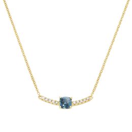 Collier Luigi Merano "mit Edelstein & Brillanten, Gold 585" Halsketten Gr. 45 cm, Gelbgold 585, blau Damen Colliers