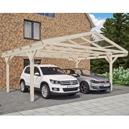 Skan Holz Doppelcarport SKANHOLZ "Westerwald" Carports Gr. H: 220 cm, beige (natur) Carports