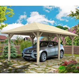 Skan Holz Einzelcarport SKANHOLZ "Taunus" Carports Gr. H: 218 cm, beige (natur) Carports