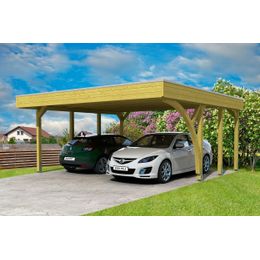 Skan Holz Doppelcarport SKANHOLZ "Friesland 7" Carports Gr. H: 201 cm, braun