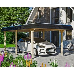 Skan Holz Einzelcarport SKANHOLZ "Wendland" Carports Gr. H: 206 cm, beige (natur) Carports