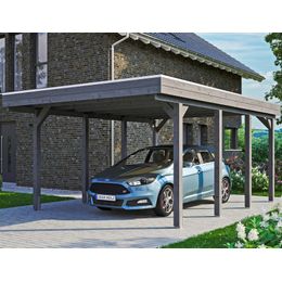 Skan Holz Einzelcarport SKANHOLZ "Friesland" Carports Gr. H: 221 cm, grau (dunkelgrau) Carports