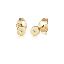 Paar Ohrstecker Elli DIAMONDS "Stecker Geo Basic Diamant (0.01 ct.) 585 Gelbgold" Ohrringe Gr. OneSize, 0.002 carat ct P1 = bei 10-facher Vergrößerung erkennbare Einschlüsse mit Diamanten, Gelbgold 585, goldfarben (gold, weiß) Damen Ohrstecker