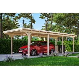 Skan Holz Einzelcarport SKANHOLZ "Emsland" Carports Gr. H: 223 cm, beige (natur)